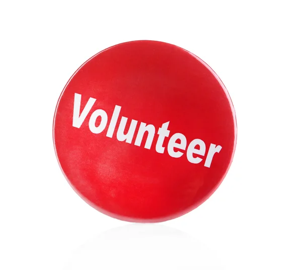 Red Volunteer Button