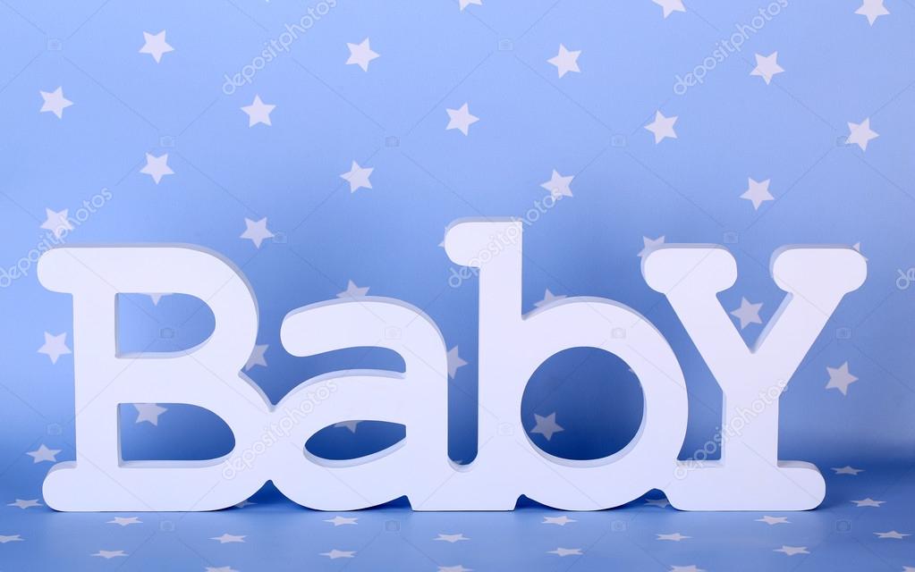 Word baby on blue background — Stock Photo © belchonock #71379929