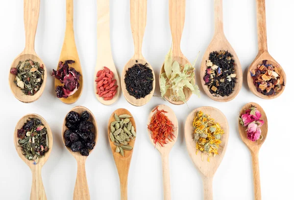 Collection of tea and natural additives — Stock Photo © belchonock ...