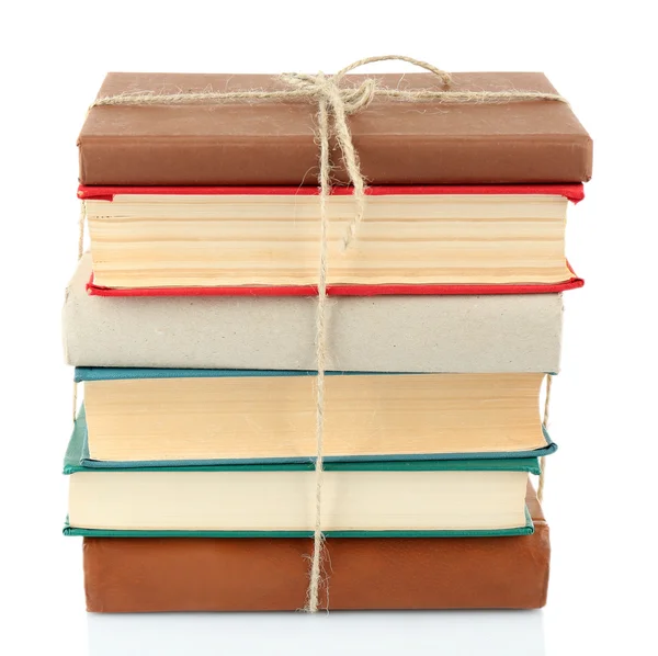 Stack of books tied up with red ribbon isolated on a white backg Stock ...