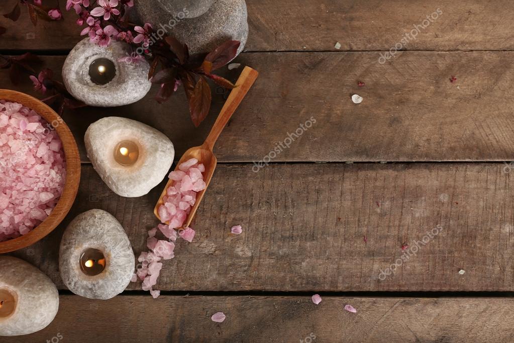 Spa composition with spring flowers Stock Photo by ©belchonock 72910099