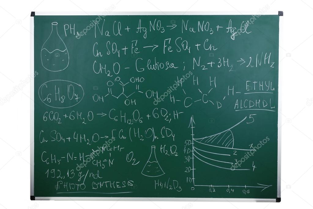 Maths formulas on chalkboard background — Stock Photo © belchonock ...