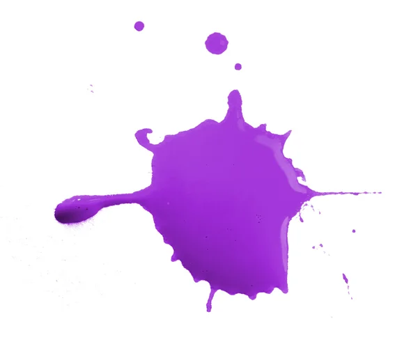 Paarse verf spatten op geïsoleerde Wit — Stockfoto © rclassenlayouts ...