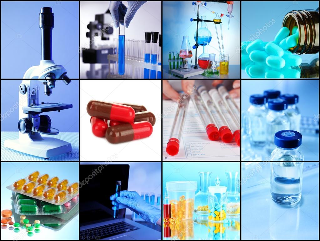 Collage of scientific elements in laboratory Stock Photo by ©belchonock ...