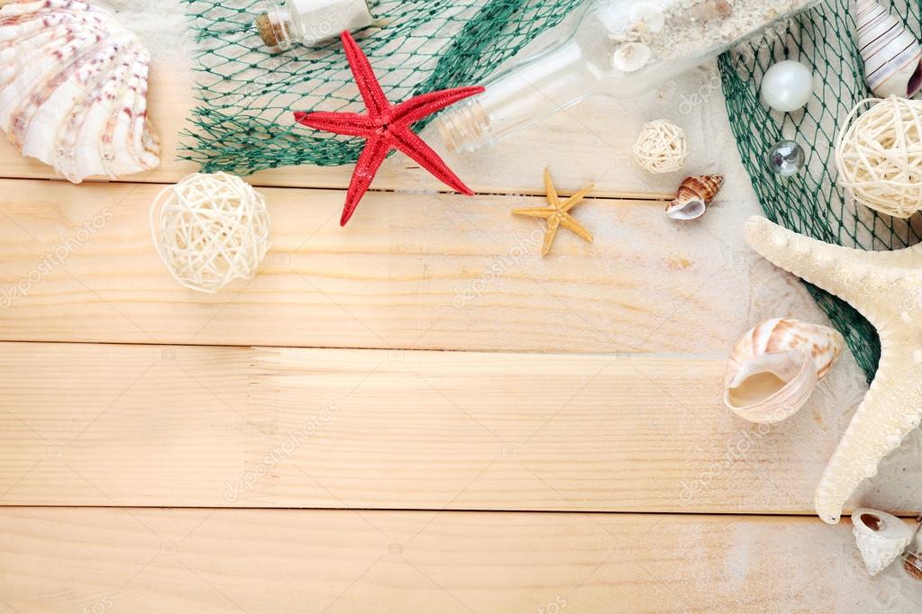 Beautiful sea composition with shells Stock Photo by ©belchonock 78883396