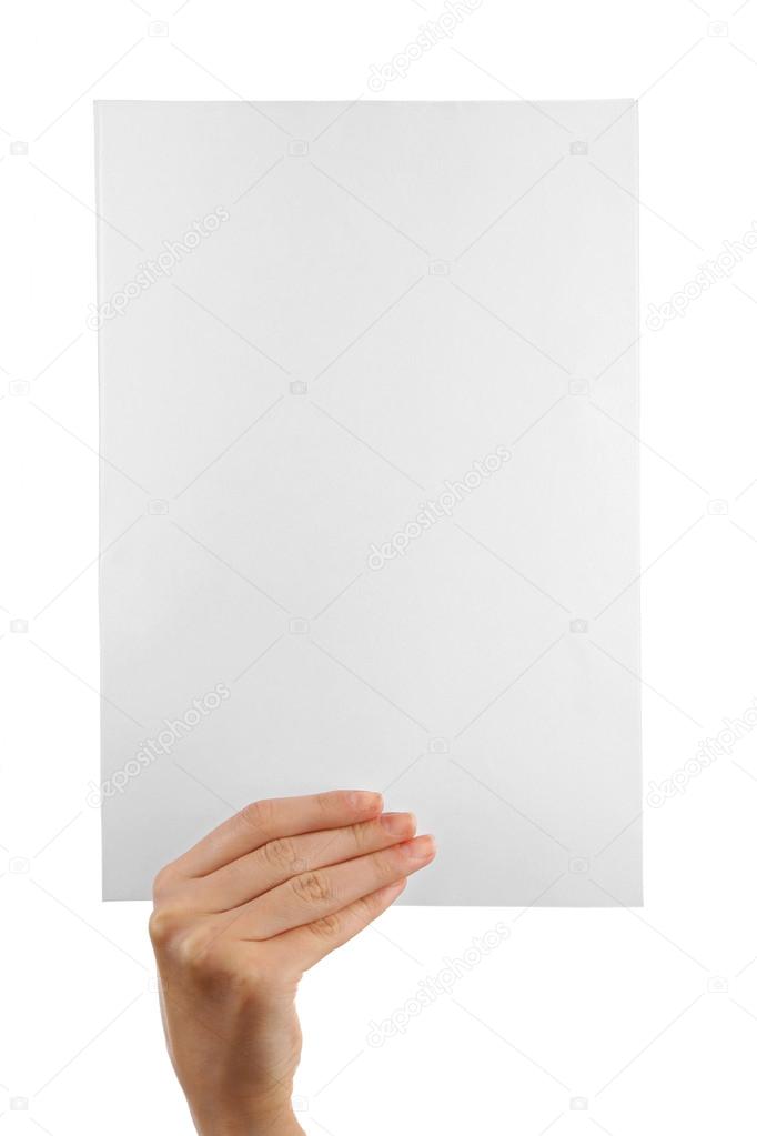 Female Hand Holding Paper