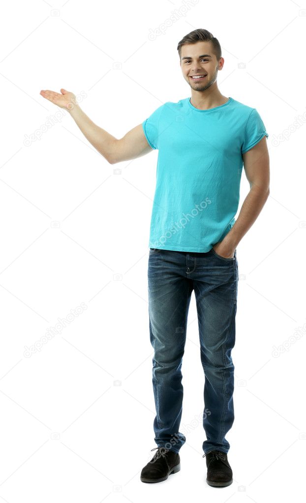 Handsome young man isolated on white — Stock Photo © belchonock #79677772