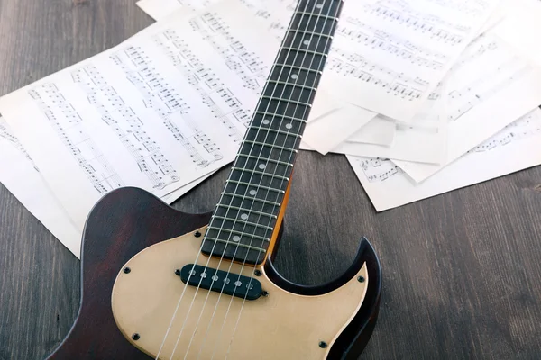 Electric guitar with music notes - Stock Image - Everypixel