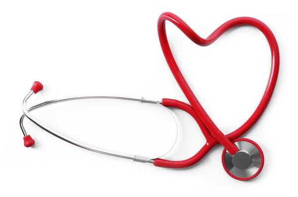 Red stethoscope and heart — Stock Photo © belchonock #113560476