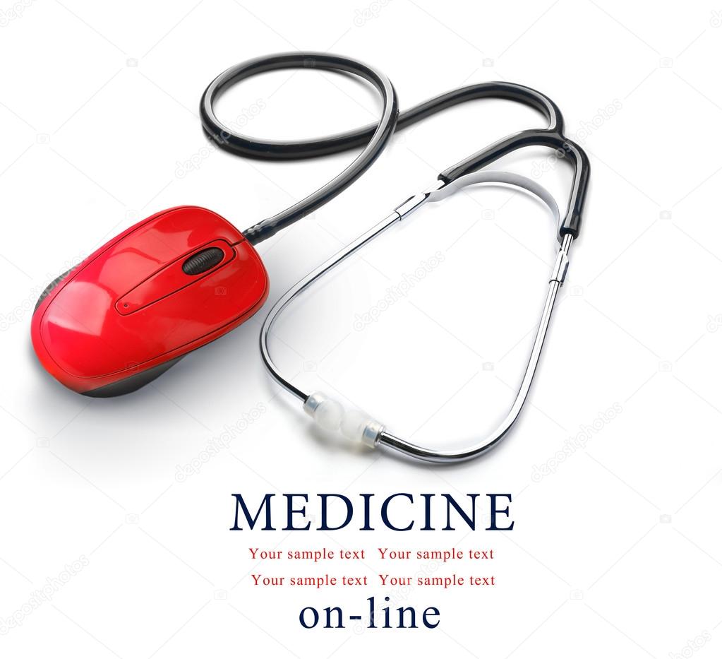 Stethoscope with computer mouse — Stock Photo © belchonock #86970066