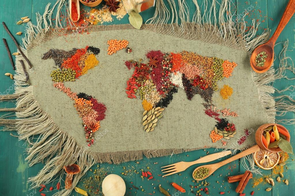Different Spices map — Stock Photo © belchonock #88288240