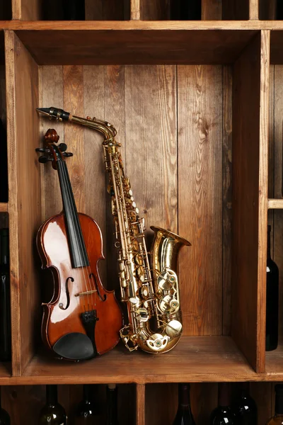 Classic music Sax tenor saxophone violin and clarinet vintage Stock ...