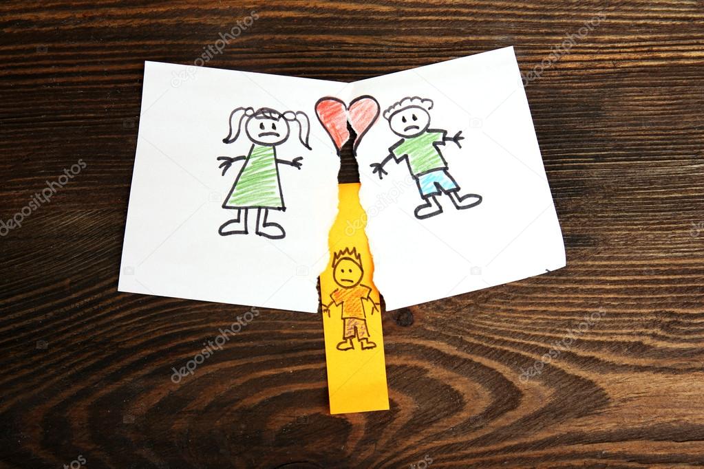 Torn apart drawing of a family Stock Photo by ©belchonock 91281376