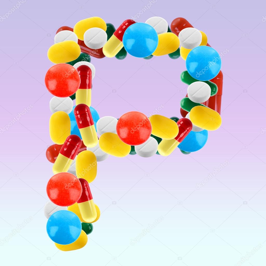 P made of different pills — Stock Photo © belchonock #91870202