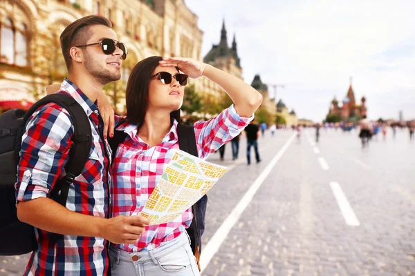Tourists with map on street in city - Stock Image - Everypixel