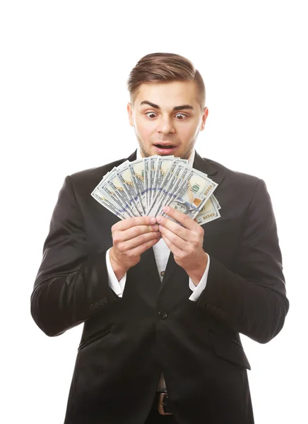 Young funny business man holding money Stock Photo by ©karpenyuk 14919147