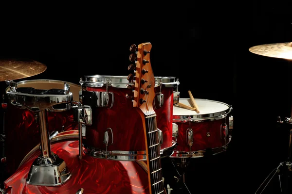 Musical instruments on stage Stock Photo by ©belchonock 103407880