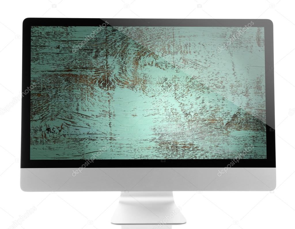 Modern computer over white ⬇ Stock Photo, Image by © belchonock #96880120