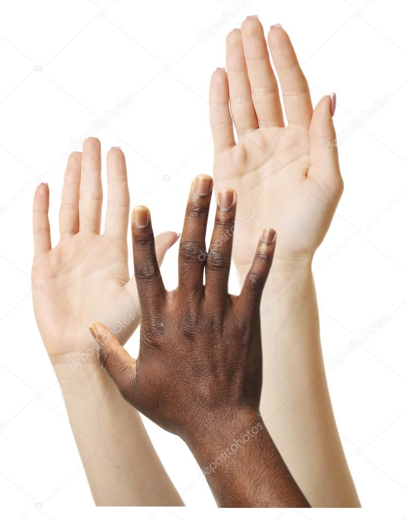 Set of raised hands — Stock Photo © belchonock #97060098
