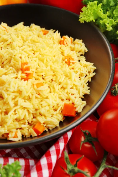 Stewed rice with a carrot Stock Photo by ©belchonock 95308588