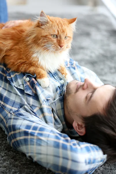 Guy with cat Stock Photos, Royalty Free Guy with cat Images | Depositphotos