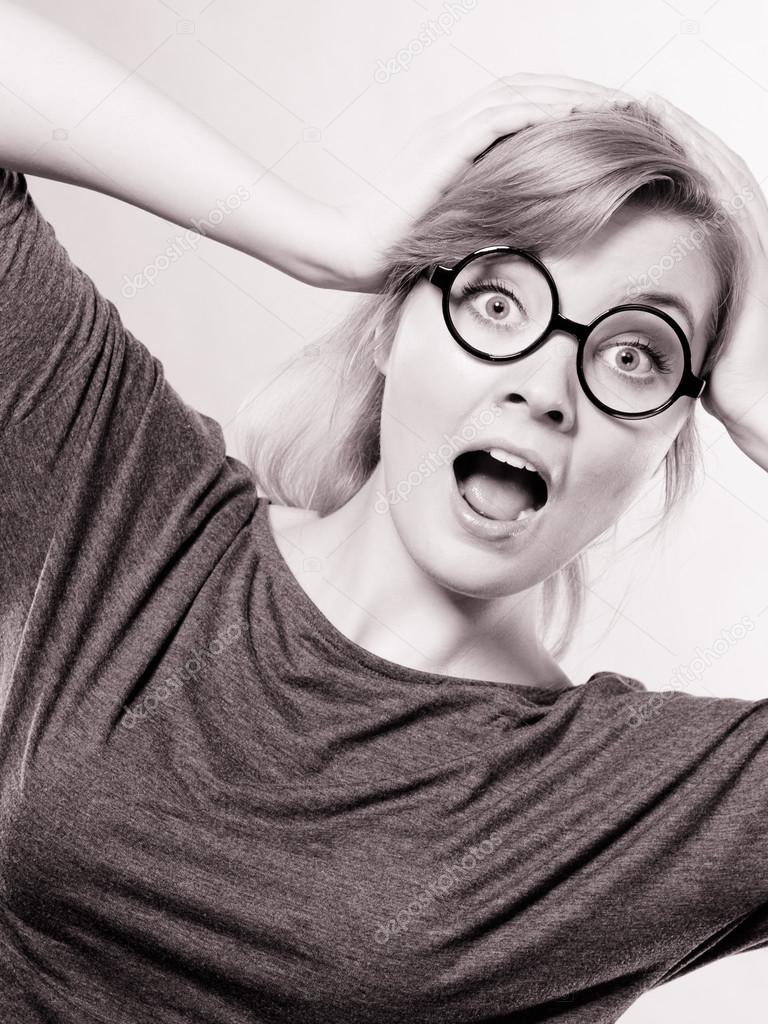 Shocked lady expressing awe. Stock Photo by ©Anetlanda 119125406