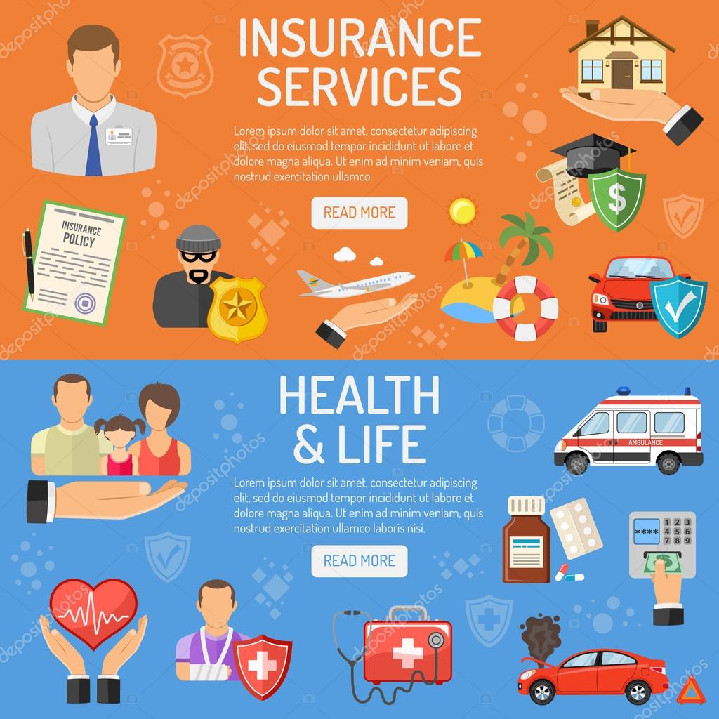 Insurance Services Banners Stock Vector by ©TAlexey 120715046