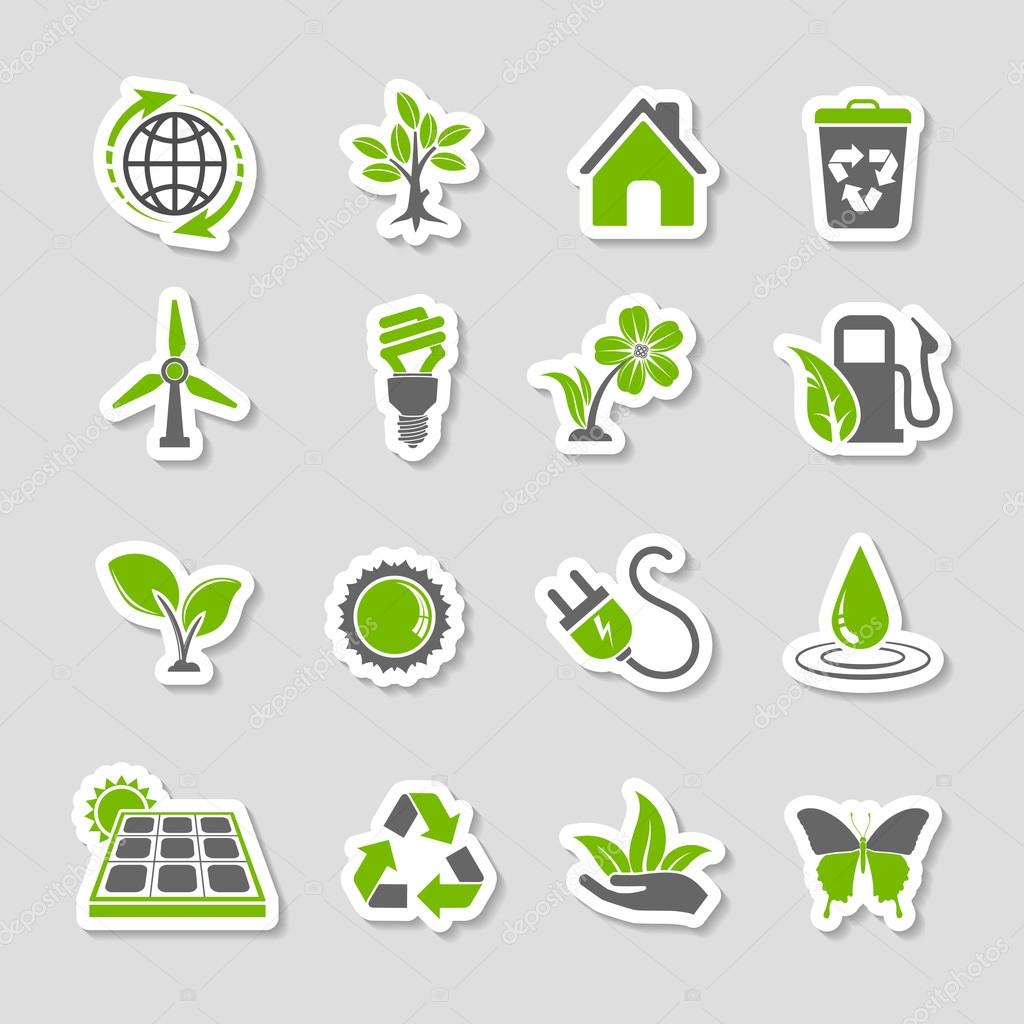 Environment Icons Sticker Set — Stock Vector © TAlexey #64732171
