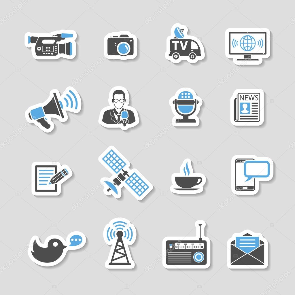 Media and News Icons Sticker Set Stock Vector Image by ©TAlexey #66254855