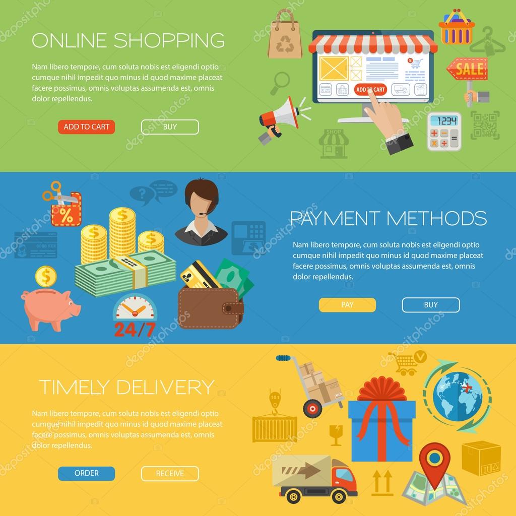 Online Shopping Banners Stock Vector by ©TAlexey 72818767
