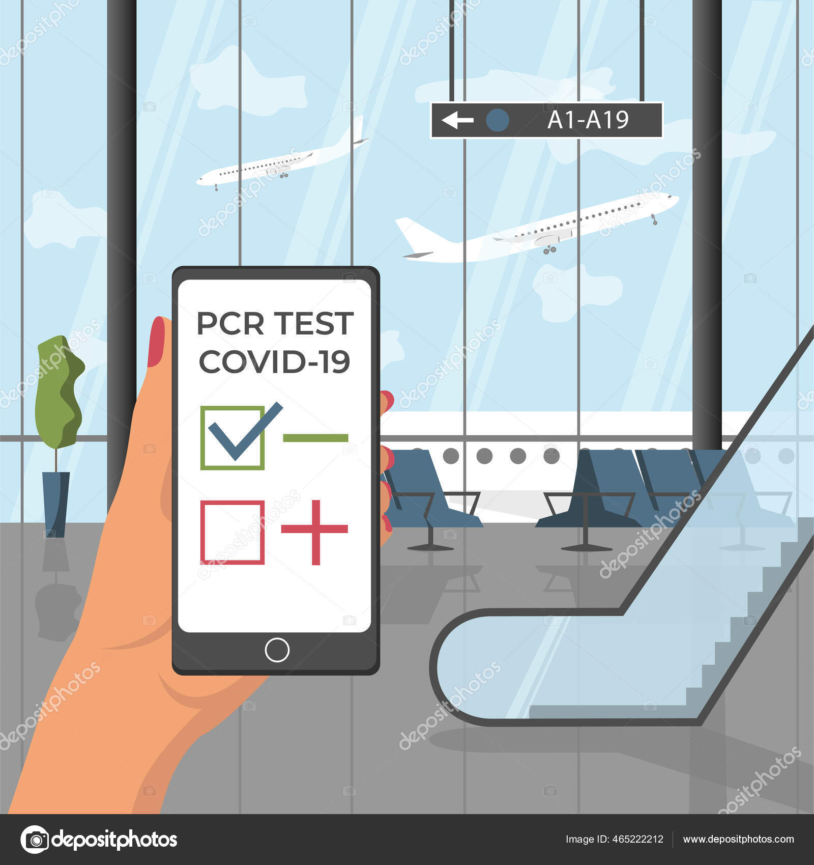 Negative PCR test for coronavirus COVID-19 at the airpoart treminal ...