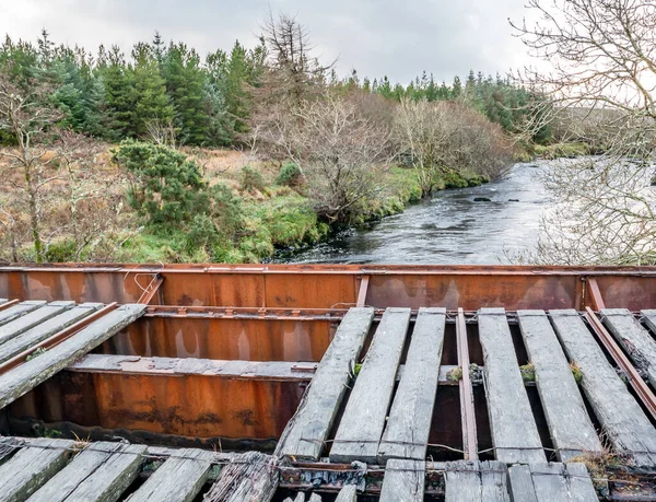 Old Rotten Wooden Bridge Owenea River Ardara County Donegal Ireland ...