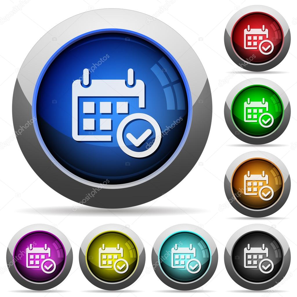 Calendar check button set Stock Vector by ©renegadehomie 100601006
