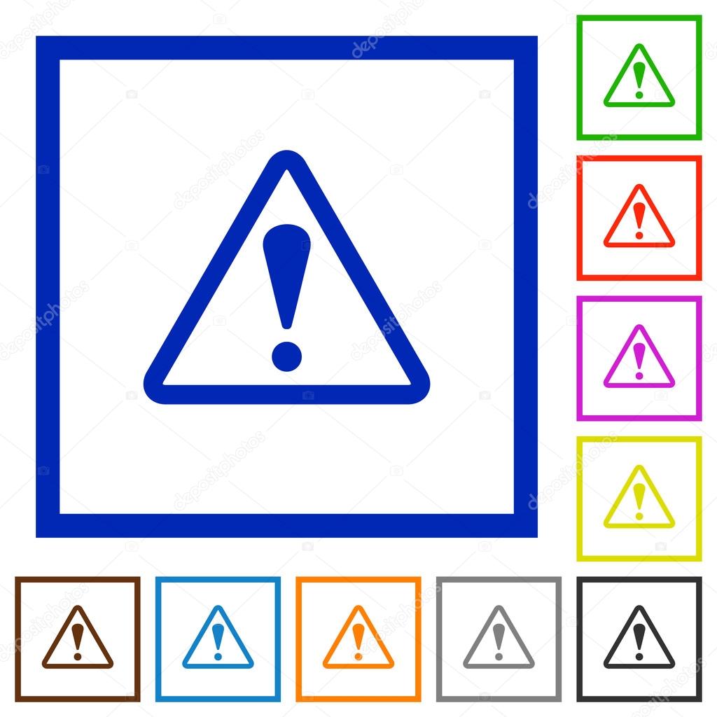 Warning framed flat icons Stock Vector Image by ©renegadehomie #102664510