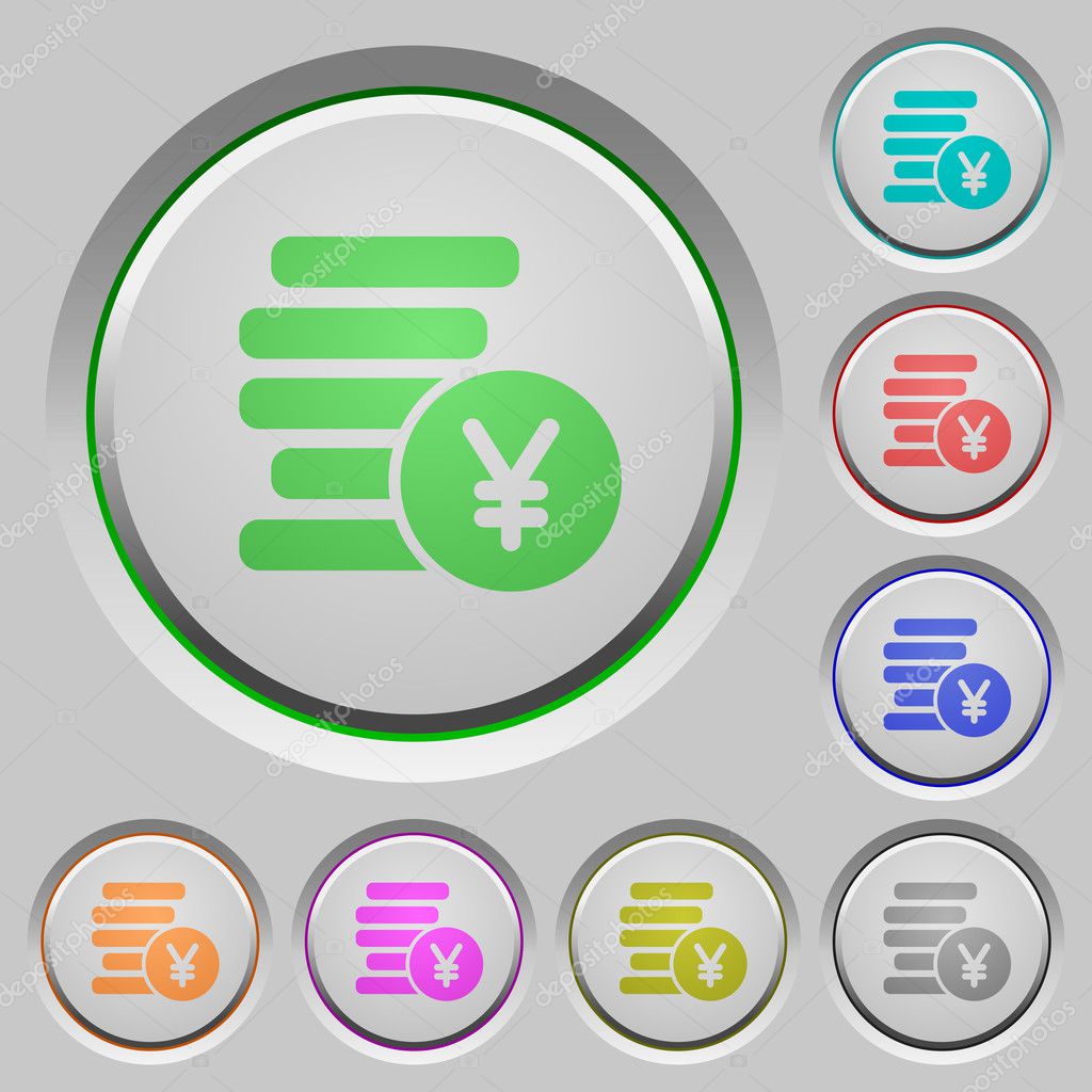Yen coins push buttons Stock Vector by ©renegadehomie 104666616