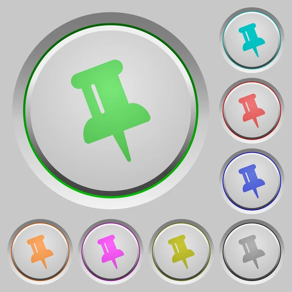 Push Pin Outline Flat Color Icons Outlines White Background Stock ...