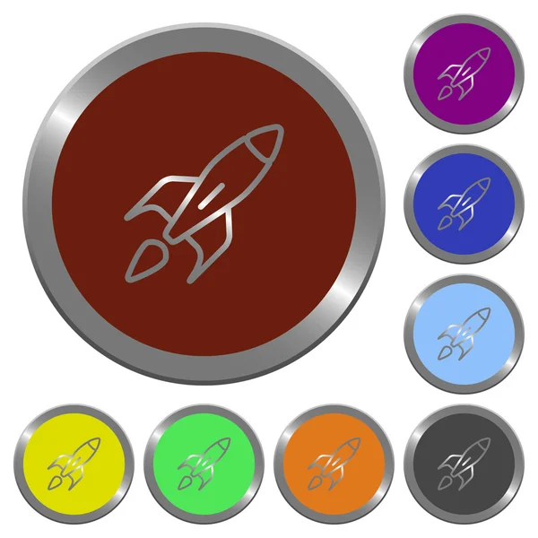 Space Shuttle Icons Glossy Buttons Steel Frames Stock Vector Image by ...