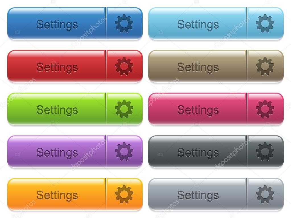 Settings captioned menu button set Stock Vector by ©renegadehomie 114504774