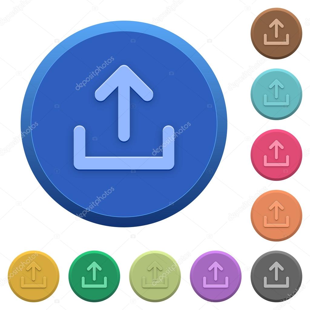 Embossed upload buttons Stock Vector by ©renegadehomie 114674600