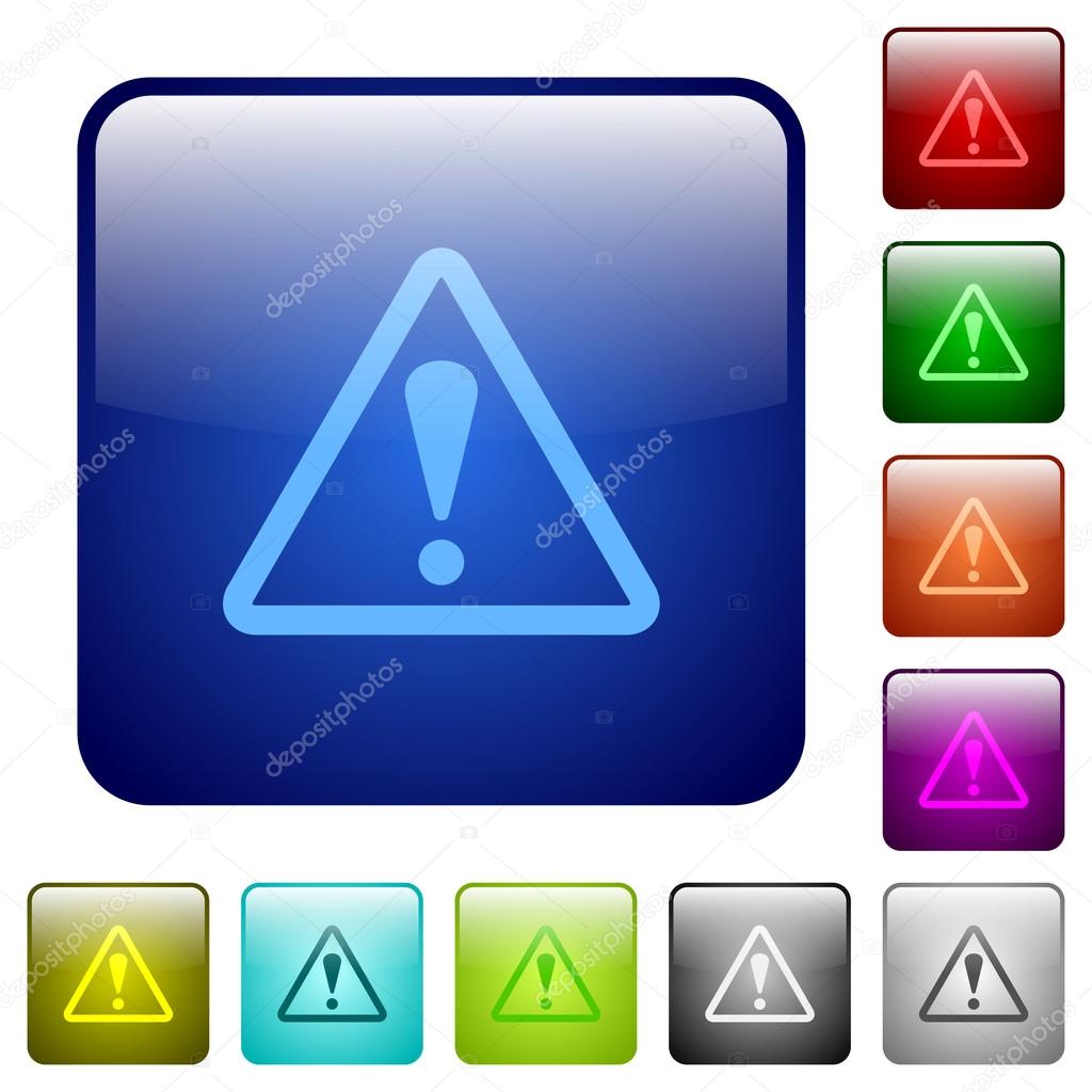 Color warning square buttons Stock Vector by ©renegadehomie 115885610