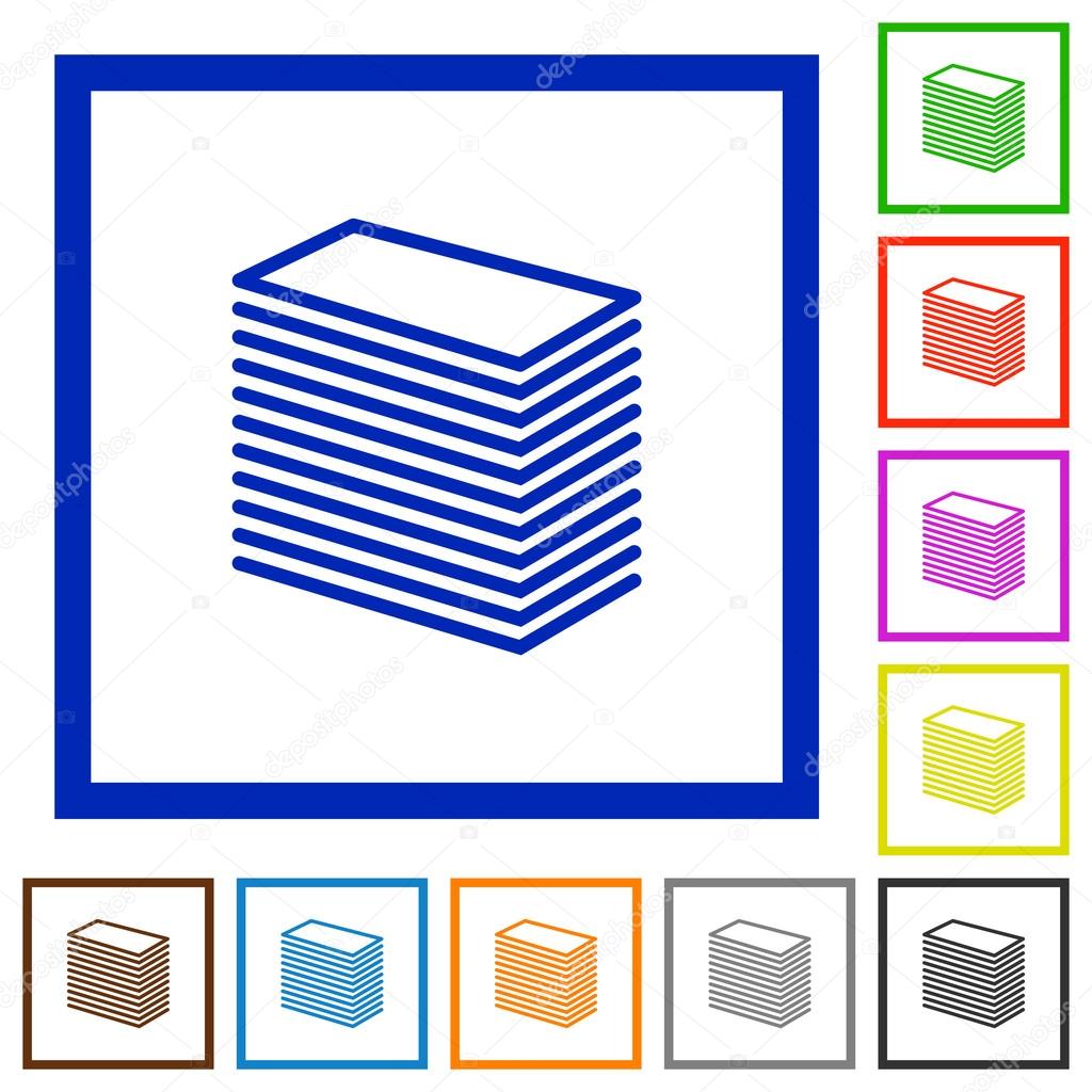 Paper stack framed flat icons Stock Vector by ©renegadehomie 116126178