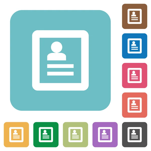 User Profile Solid White Flat Icons Color Rounded Square Backgrounds Stock Vector Image by ...