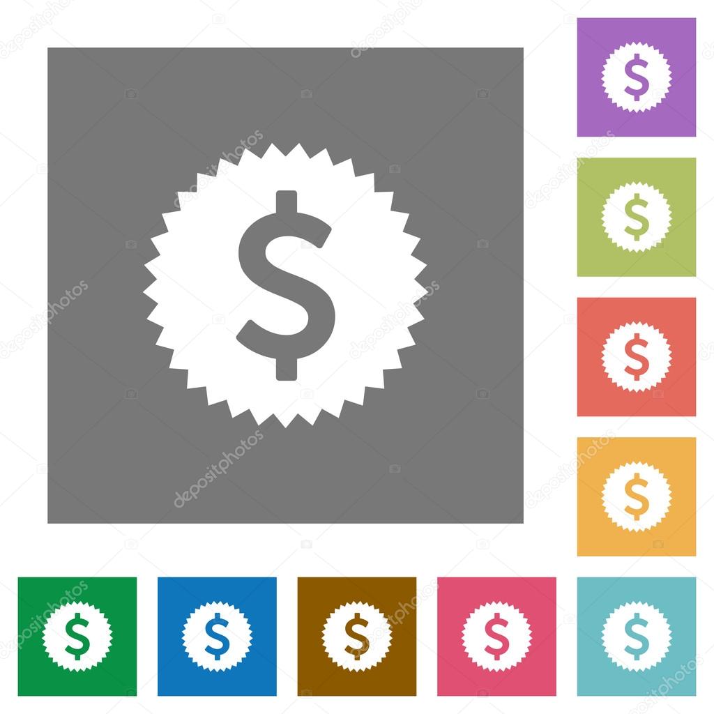 Dollar sticker square flat icons Stock Vector Image by ©renegadehomie ...