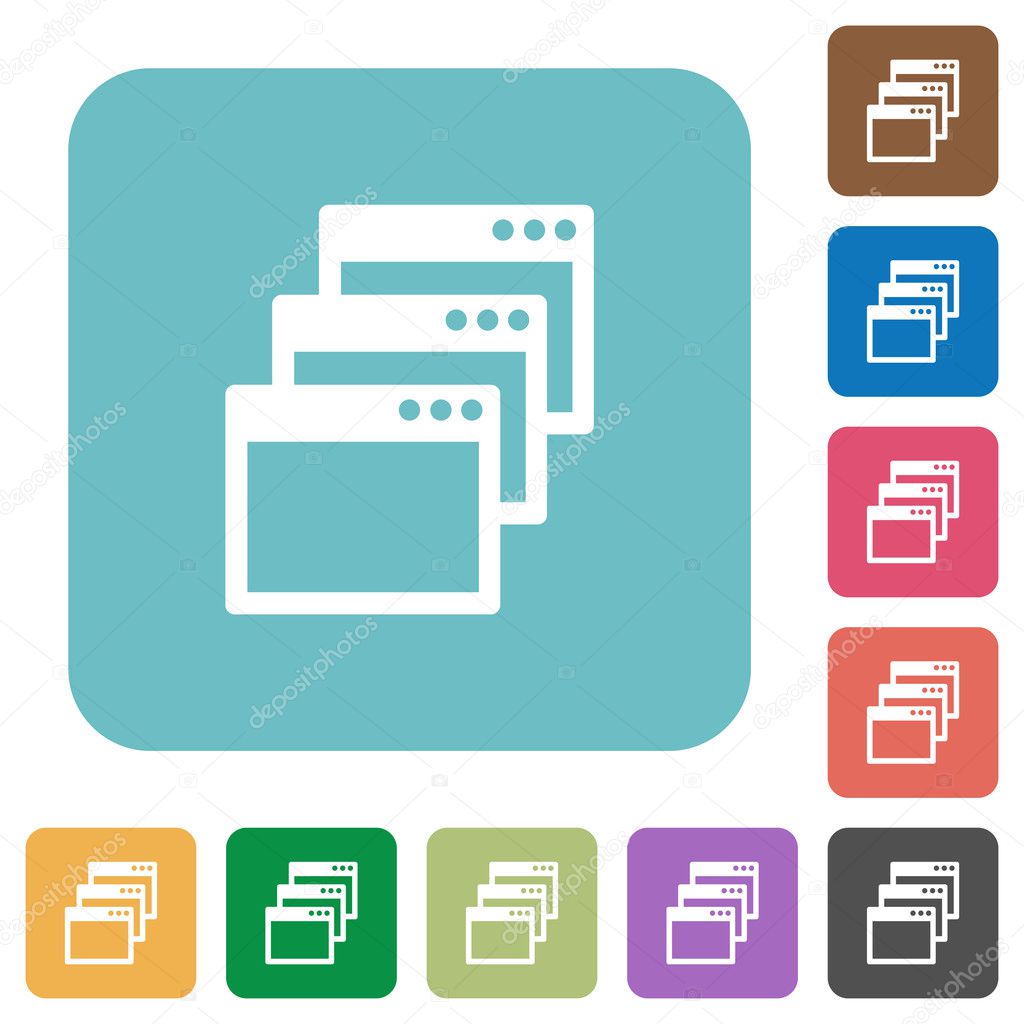 Flat Cascade window view mode icons Stock Vector by ©renegadehomie ...