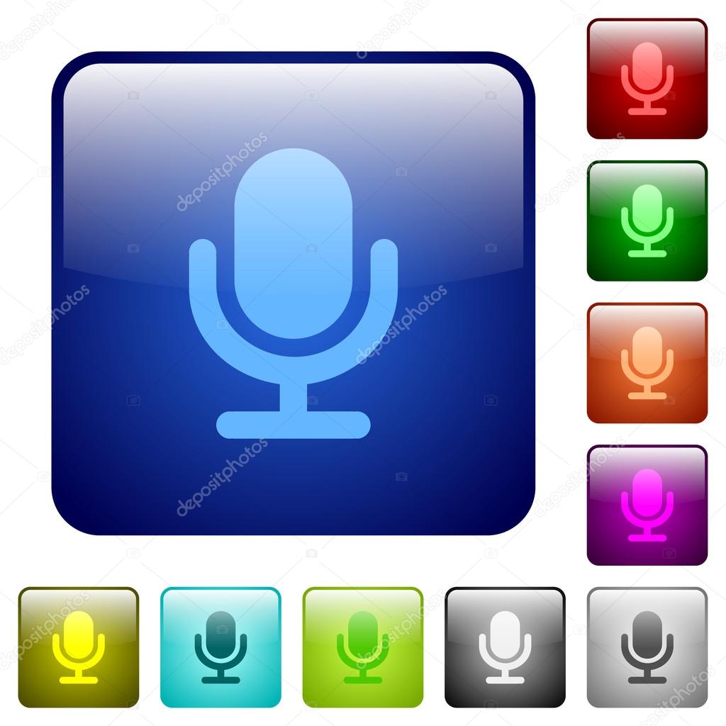 Color microphone square buttons Stock Vector by ©renegadehomie 122162578