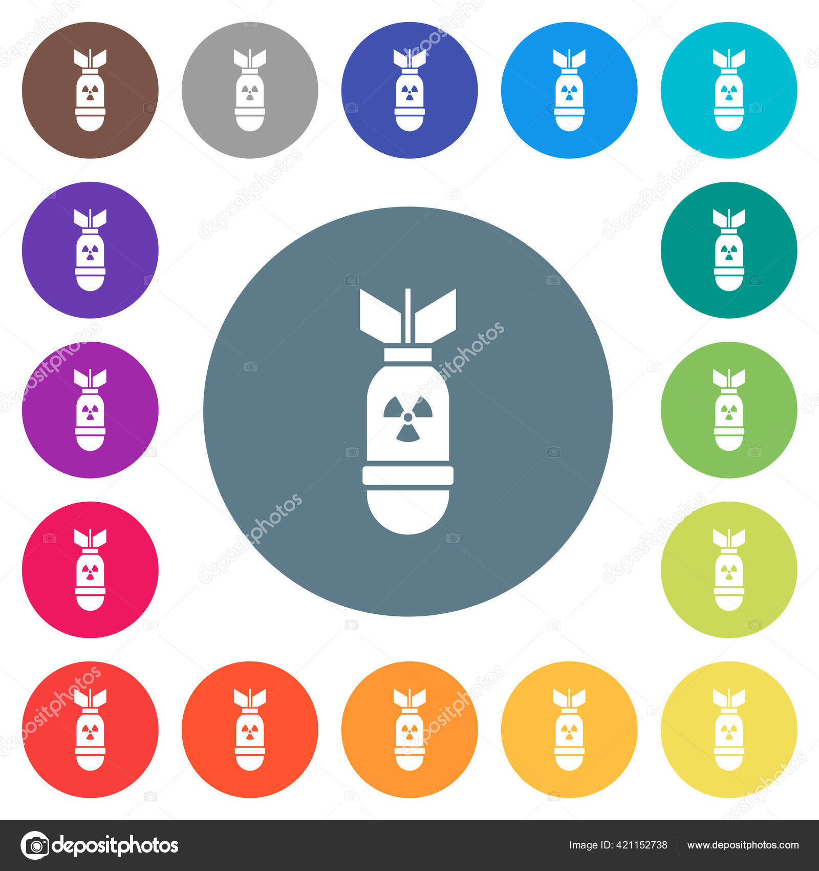 Atomic Bomb Flat White Icons Color Backgrounds Background Color ...
