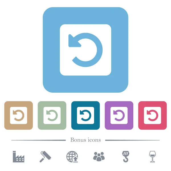 Rotate Object Left White Flat Icons Color Rounded Square Backgrounds Stock Vector Image by ...