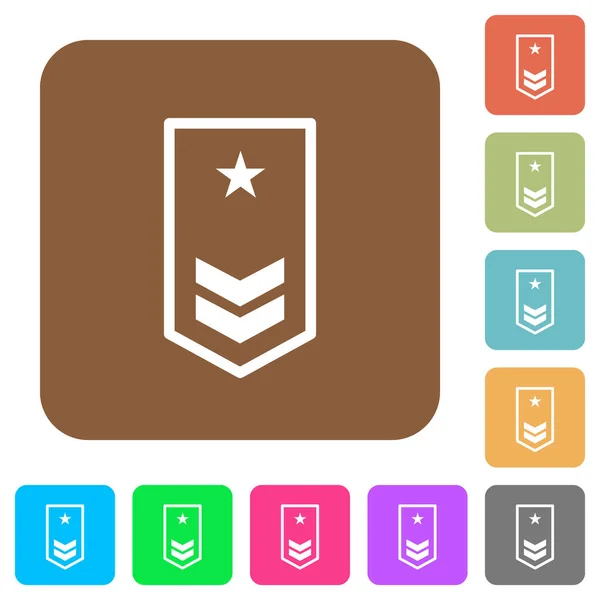 Military Insignia One Chevron Two Stars Vivid Colored Flat Icons Stock ...