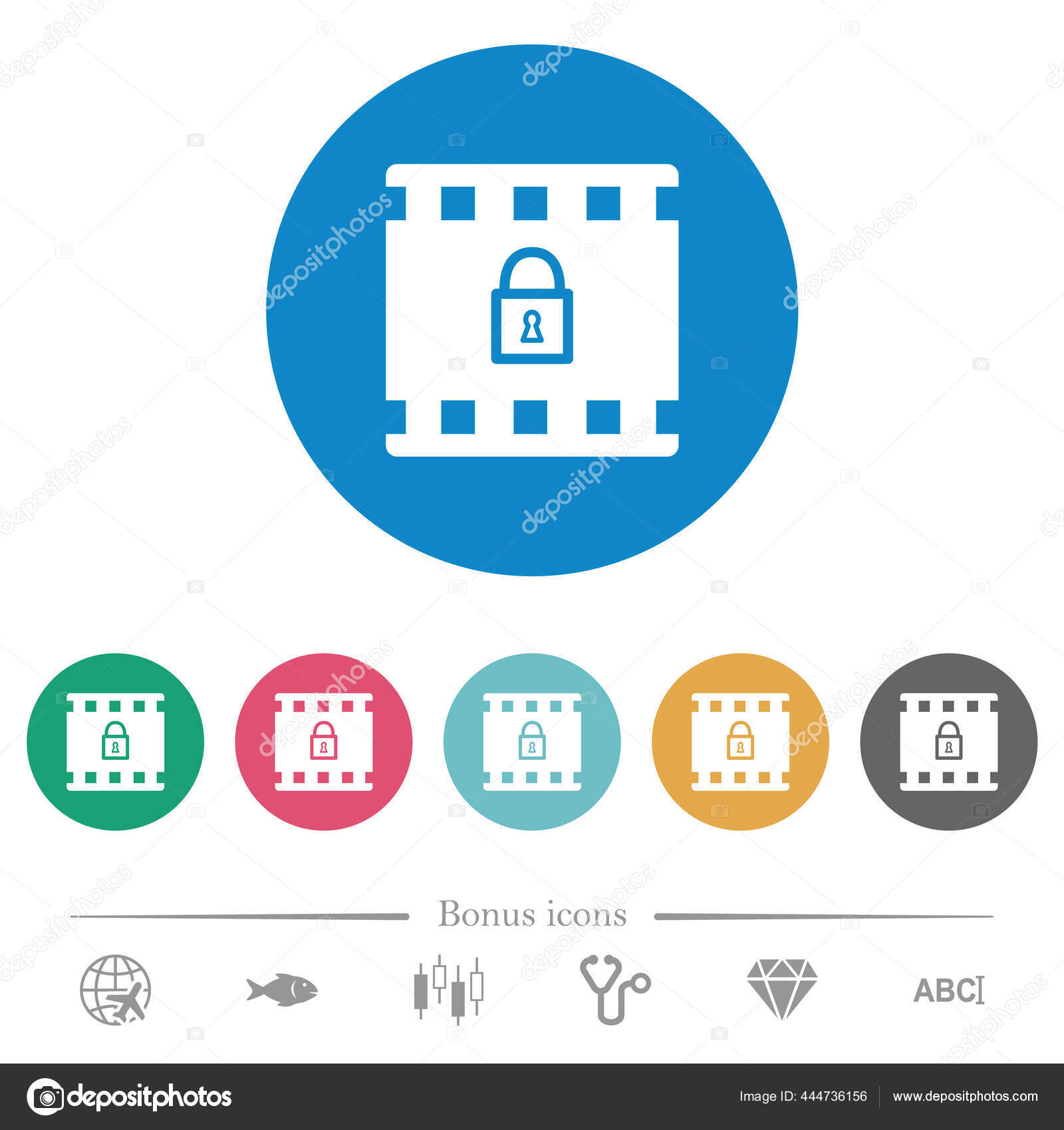 Encode Movie Flat White Icons Color Backgrounds Bonus Icons Included ...