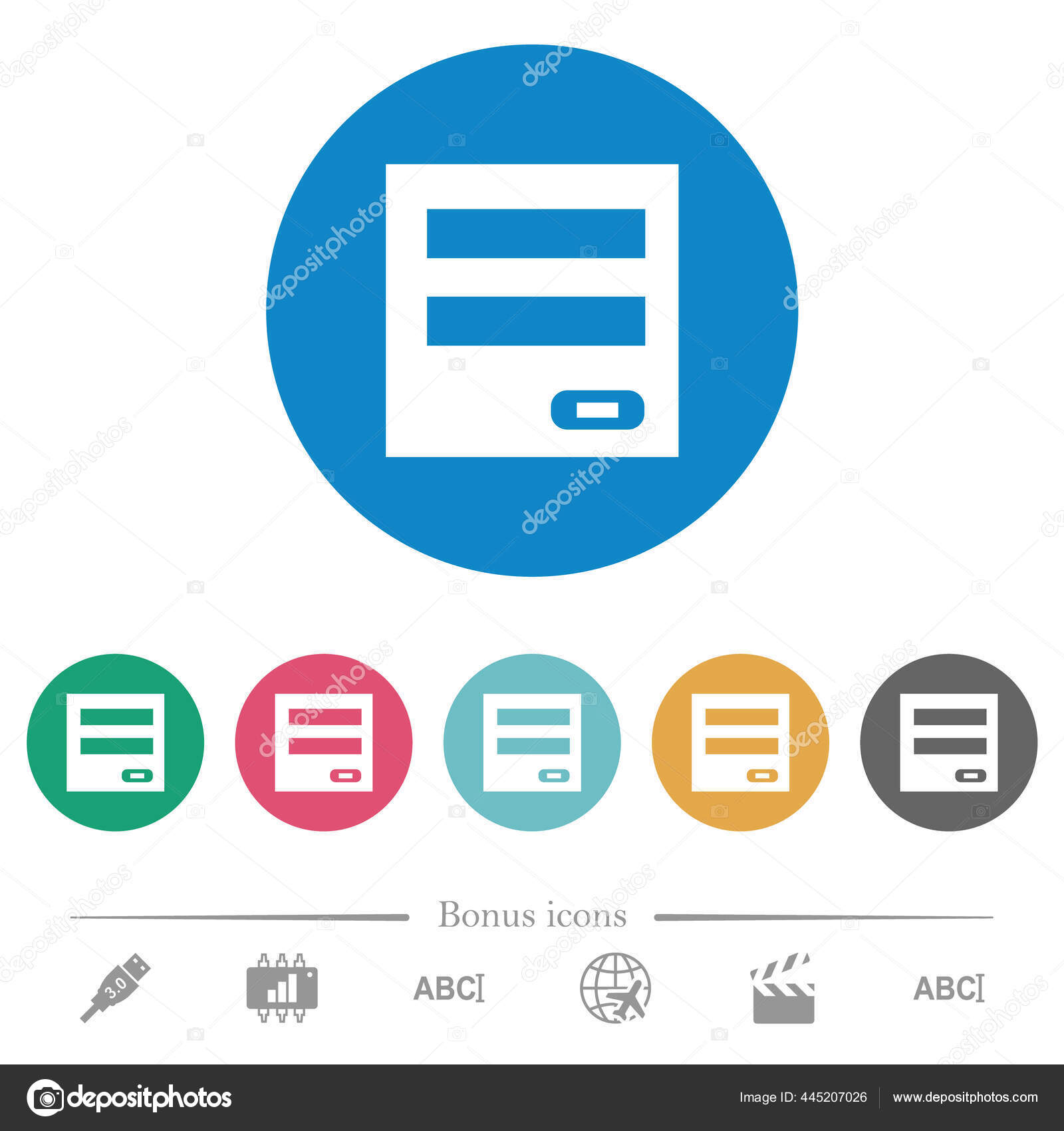 Login Panel Flat White Icons Color Backgrounds Bonus Icons Included ...